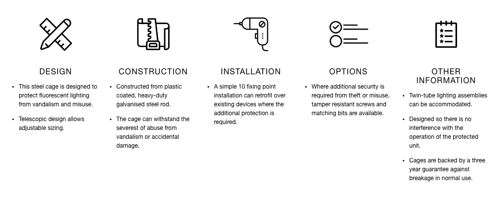 Fluorescent Lighting Cages – Prospec Safety Technology Sdn. Bhd.